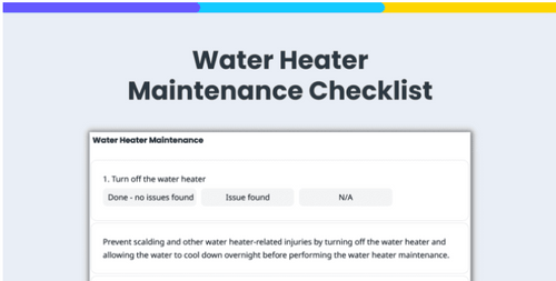 Water Heater Maintenance Checklist